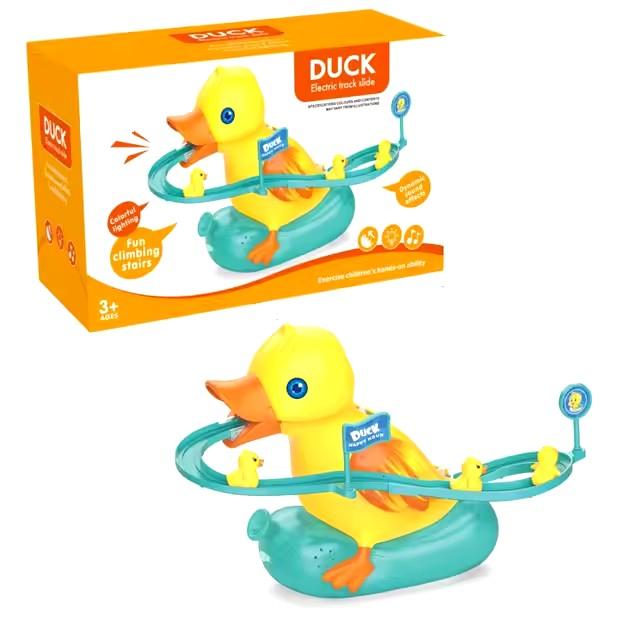 Duck Track Roller Coaster Mini duck climbing stairs toy roller electric ...