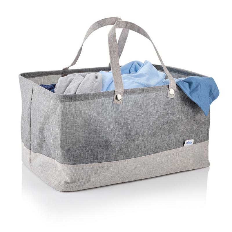 Minky Collapsible Fabric Laundry Bag - Handled Water Resistant Washing ...
