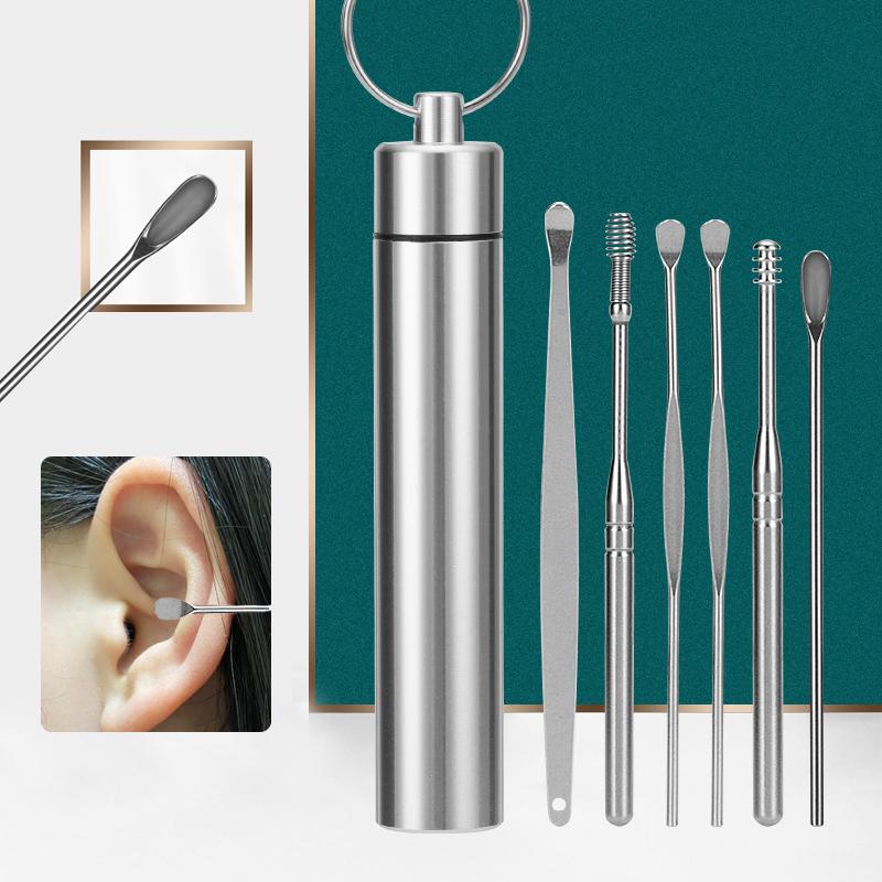 6Pcs/Set Ear Wax Pickers Stainless Steel Earpick Wax Remover - TikTok ...