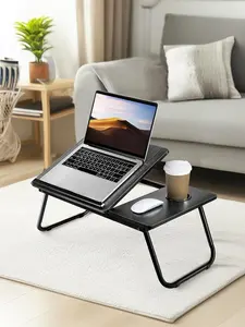 GoDyna Foldable Laptop Desk, Laptop Table with Cup Holder, Height ...