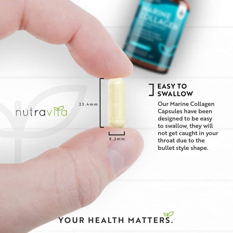 Nutravita Super High Strength Marine Collagen Capsules with Hydrolysed ...